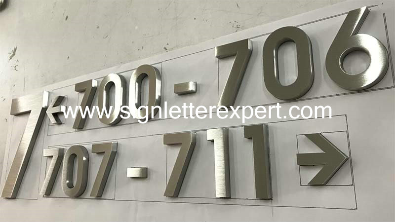 Satin stainless steel number signs - Super Sign Co.,LTD.