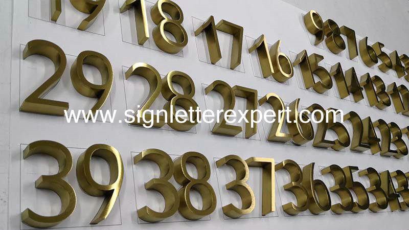 Satin stainless steel number signs - Super Sign Co.,LTD.