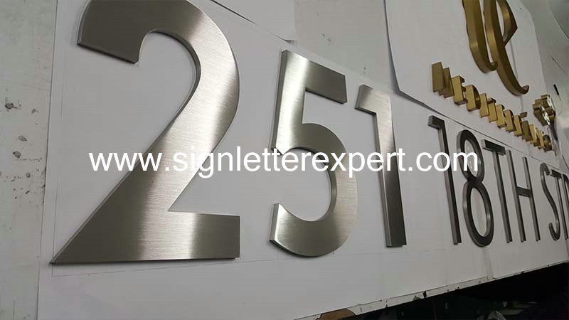 Satin stainless steel number signs - Super Sign Co.,LTD.