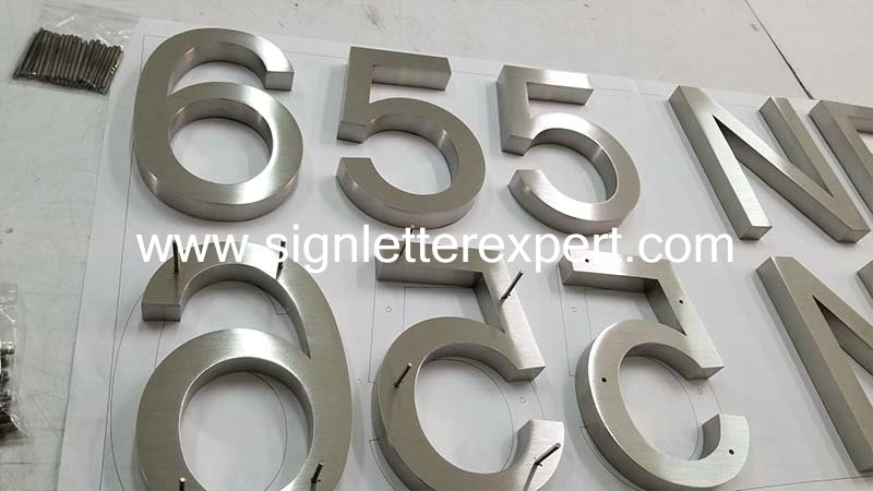 Satin stainless steel number signs - Super Sign Co.,LTD.