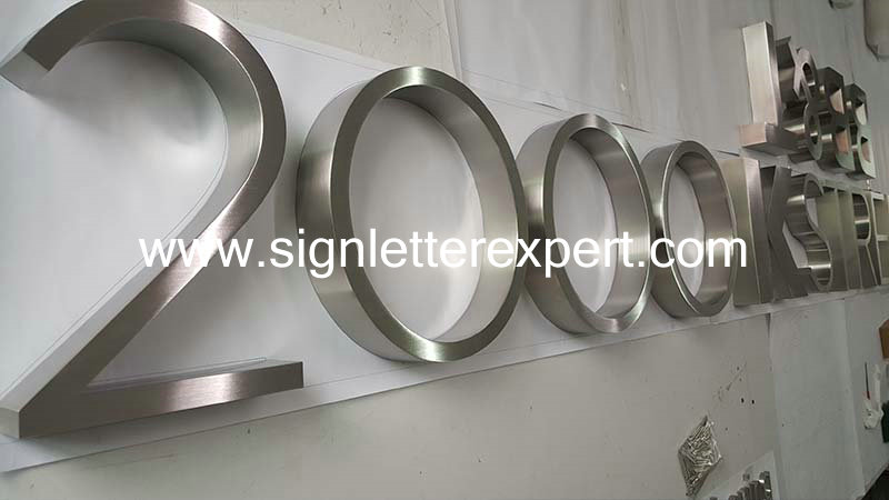 Satin stainless steel number signs - Super Sign Co.,LTD.